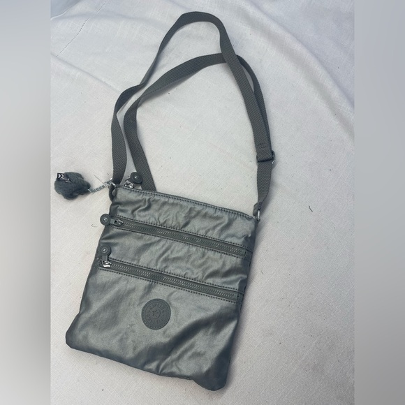 Kipling | Bags | Kipling Metallic Silver Crossbody Bag | Poshmark